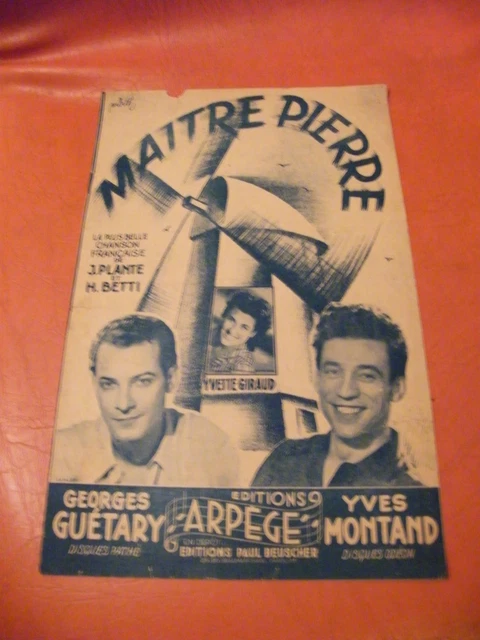 &PARTITION MAITRE PIERRE Yves Montand Georges Guétary Yvette Giraud ...