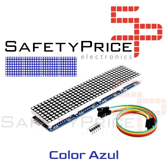 MODULO 4 EN 1 MAX7219 Matriz LED 8x8 AZUL matrix 256 led Dot Matrix EUR ...