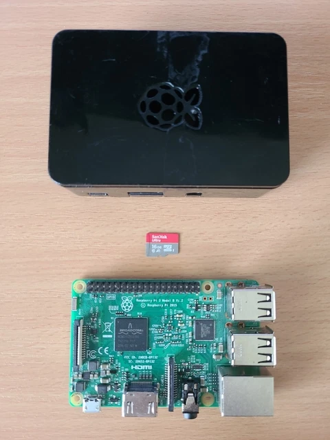 RASPBERRY PI 3 Model B rev v1.2 with case and 16GB SanDisk SD card £34. ...