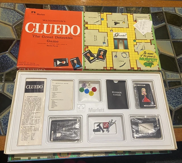 MURFETT WADDINGTON’S 1965 CLUEDO Board Game The Great Detective Game ...