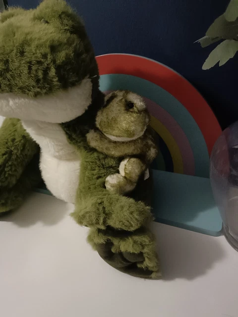 VINTAGE PLAY BY play Frog and baby Soft Toy Green Soft Plush 14" approx sitting £16.15 - PicClick UK