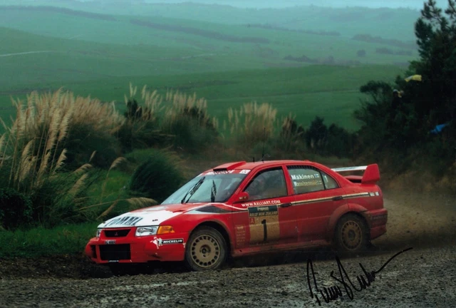 TOMMI MAKINEN HAND Signed Mitsubishi 12x8 Photo Rally Autograph 3 £49. ...