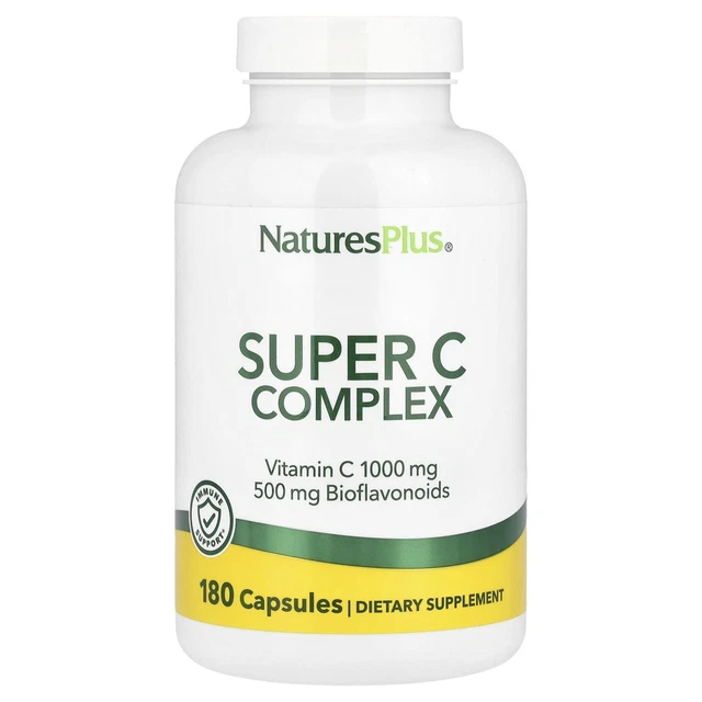 NATURESPLUS SUPER C Complex 1000mg + 500mg Bioflavonoids 180 Vegan ...
