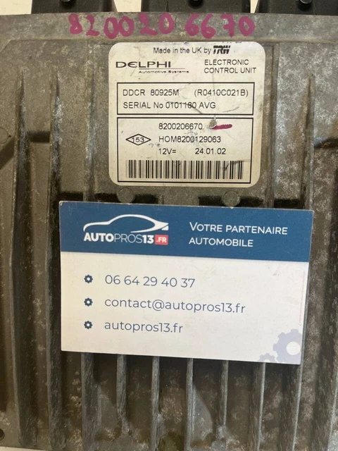 ECU CALCULATEUR DE Moteur A Decoder Renault Ddcr 80925M 8200206670 ...