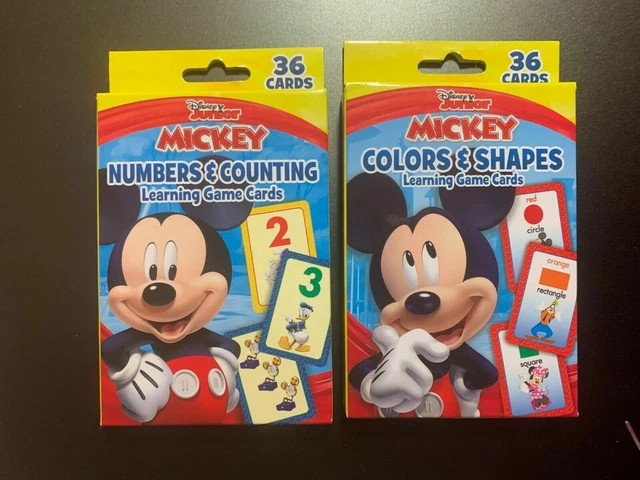 DISNEY MICKEY MOUSE Flash Cards Numbers & Counting Colors & Shapes Fun ...