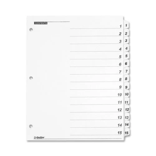 CARDINAL ONESTEP PRINTABLE Table Of Contents Dividers 15 X Divider cardinal-onestep-printable-table-of-contents-dividers-15-x-divider