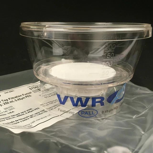 VWR BOTTLE TOP Filtration Unit 250ml 0.45µm PES (Pall Filter) sealed ...