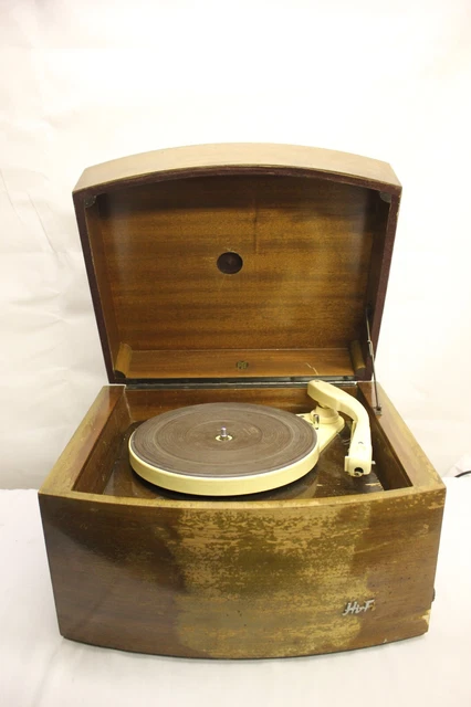 PYE BLACK BOX TURNTABLE WOODEN RECORD PLAYER HIFI BROWN 50s SPARE ...