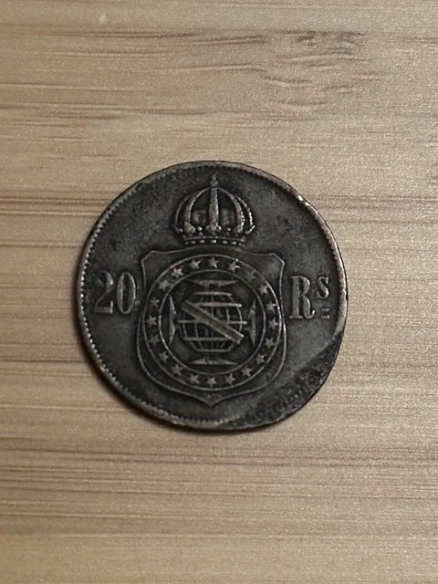 ANTIQUE BRAZILIAN 20 Reis Coin From 1868, Pedro ii £0.99 - PicClick UK