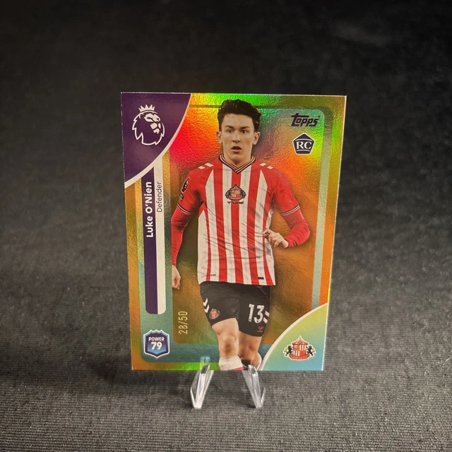 TOPPS PREMIER LEAGUE 25/26 2026 Luke O´Nien RC Sunderland Gold Parallel ...