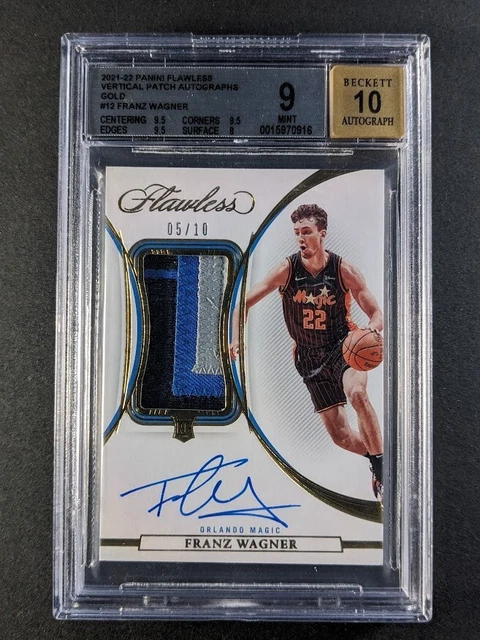 2021-22 PANINI FLAWLESS FRANZ WAGNER /10 Rookie RC Patch Auto Gold ...