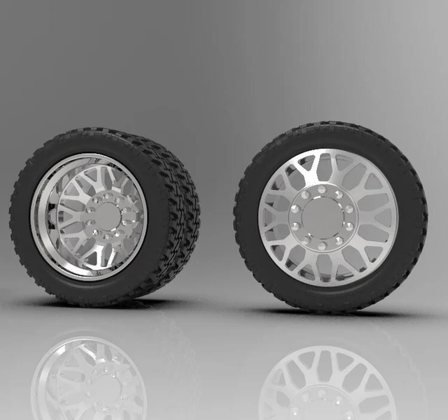 1:64 22& NITRO Dually Wheel Set With Standard Tires 3D Printed $25.00 ...