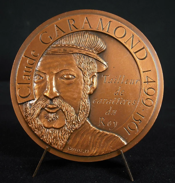 CLAUDE GARAMONT GARAMOND Medal Breton Printer Ex Num 15/100 King's ...