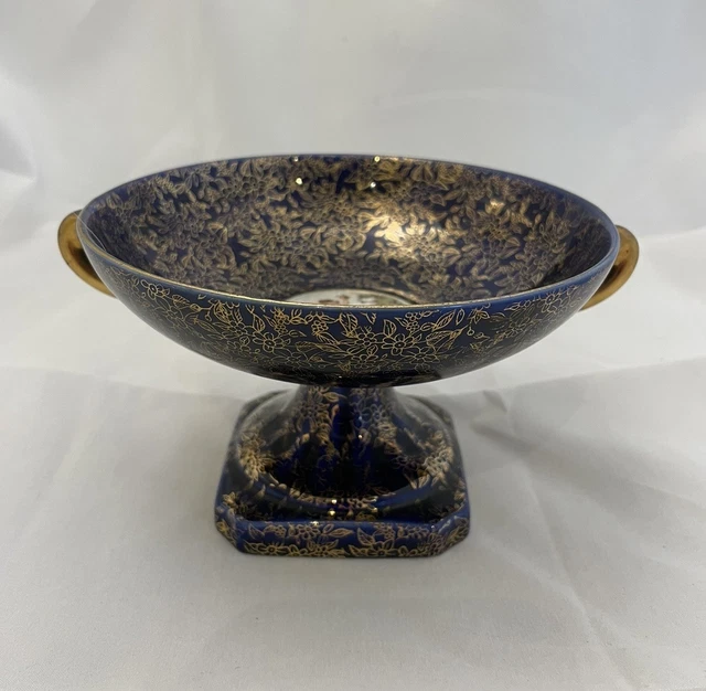VINTAGE ART DECO Cobalt Blue Empire Works Centre Price Bowl £37.10 ...