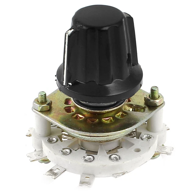 BLACK PLASTIC LID Rotary Switch Tape Channel Picker 2 Pole 4 Throw $9. ...