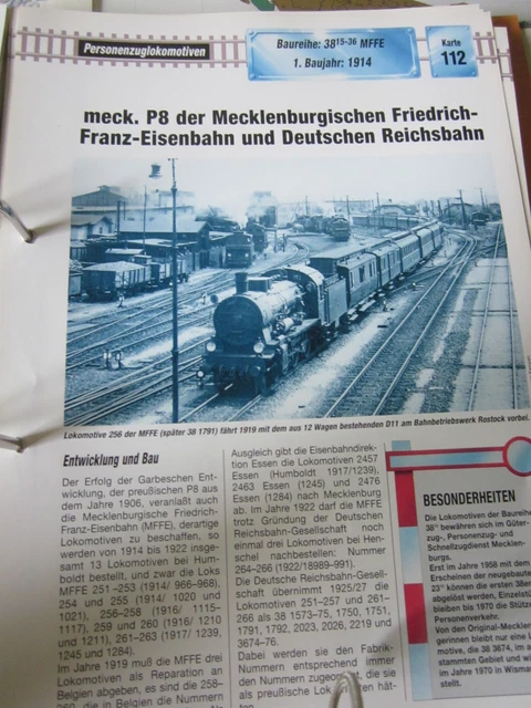 BAHN LOKAUFRISSE DAMPF Personenzug 112 meck. P8 Meckl Freidrich Franz ...