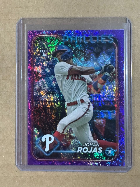 JOHAN ROJAS PHILLIES Rookie viola luccicante/799 209 2024 Topps Serie 1 ...