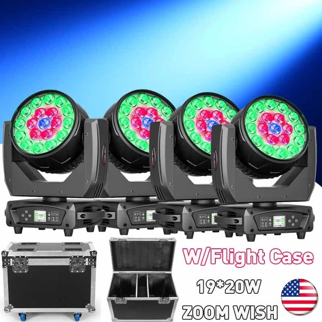 19X20W LED WASH Zoom Moving Head Light RGBW DJ Party Stage Xmas Light ...