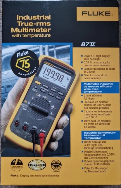 FLUKE-87V-MAX 1KV AC/DC True RMS Industrial Digital Multimeter, IP67 £ ...
