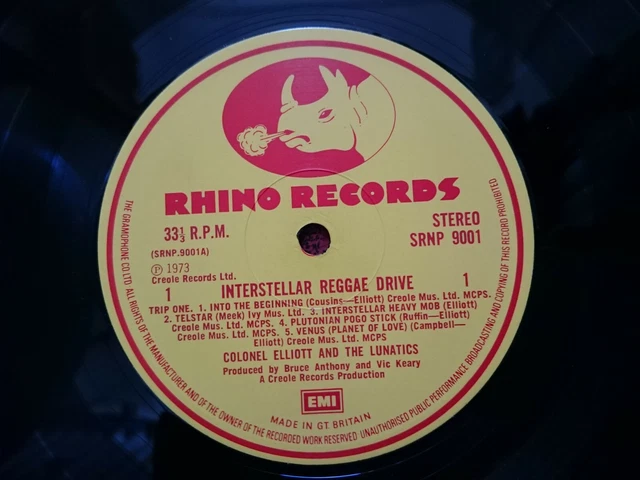 COLONEL ELLIOTT & The Lunatics Interstellar Reggae Drive Emi Rhino ...