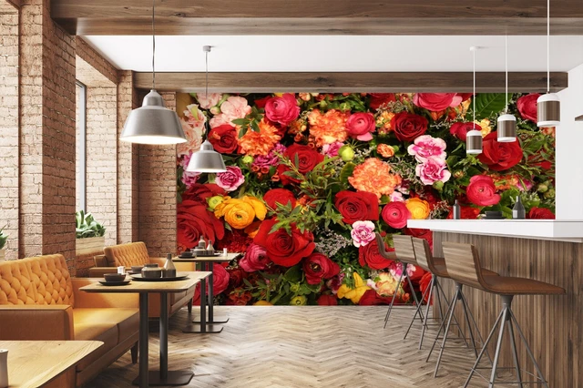 3D RED ROSE Flower ZHUA1008 Wallpaper Wall Murals Removable Self ...