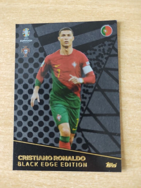 MATCH ATTAX UEFA Euro 2024 Cristiano Ronaldo Black Edge Edition No Be7 £10.00 - PicClick UK