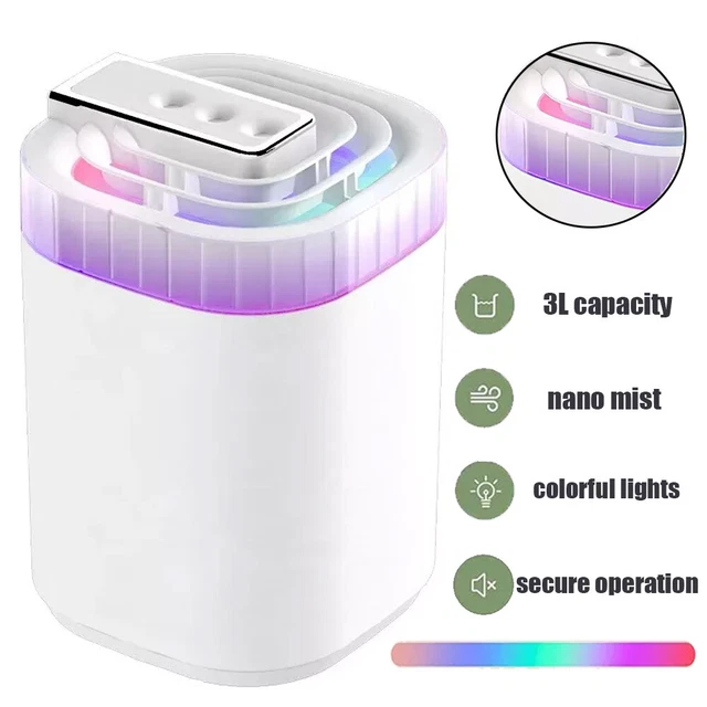 ULTRASONIC HUMIDIFIERS FOR Bedroom Large Room Office Cool Mist Air ...