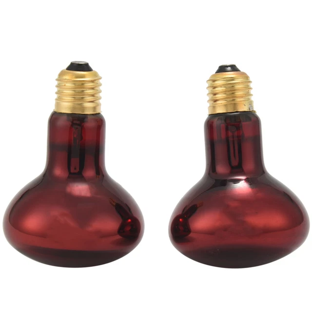 100W 2 PACK Infrared Heat Lamp Bulb Red Light Heat Bulbs for Pet ...