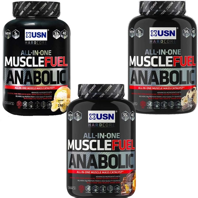 USN MUSCLE FUEL Anabolic All In One Lean Muscle Mass Gainer 2Kg £36.99 ...