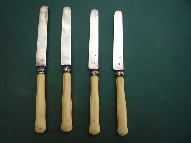 4 SOLID SILVER Minerva Blade Fruit Knives £34.94 - PicClick UK