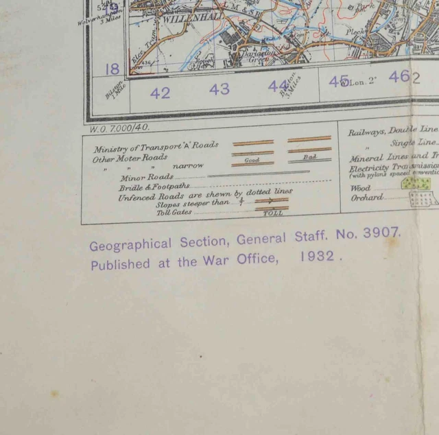 WW2 BRITISH MILITARY Map 1940, Ordnance Survey Sheet 62, Burton ...
