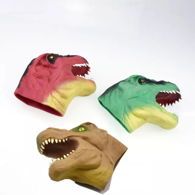 DINOSAUR HAND HEAD Hand Puppet Toys Soft Rubber Realistic Kids Fun Play ...