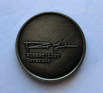 1980S GOVERNOR ROBERT Bob List Nevada Brass Token Coin State Seal ...