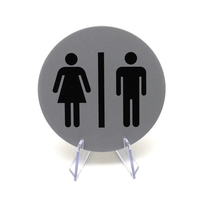 MALE/FEMALE TOILET SIGN Ladies/Gents WC Bathroom Sign Aluminium ...