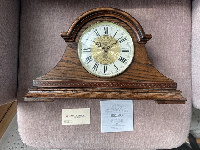 SEIKO WESTMINSTER WHITTINGTON Wooden Mantel Clock New in Box QXJ010BL ...