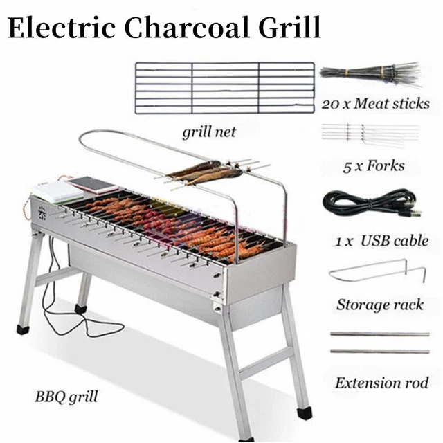 FOLDABLE USB ELECTRIC Charcoal Grill/Automatic Flip Barbecue Stove for ...