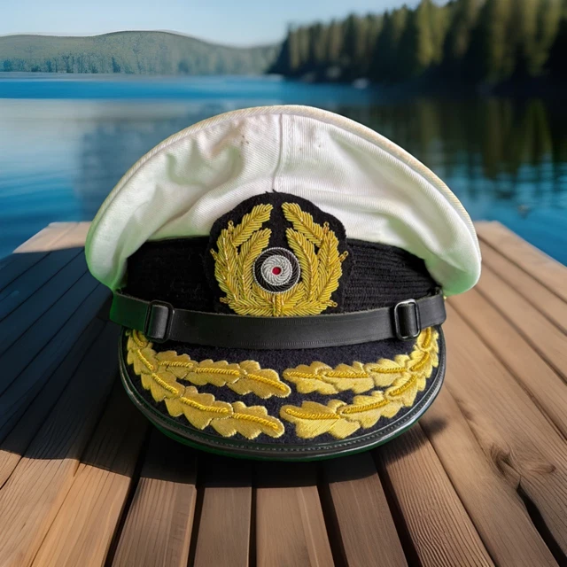 WW2 GERMAN KREIGSMARINE Navy Admiral Captains Officer Uboat Visor Hat ...