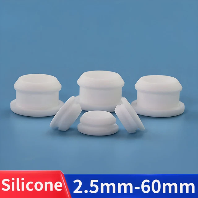 WHITE SNAP-ON HOLE Plug Silicone Rubber Blanking Seal Bung Pipe Tube 2 ...
