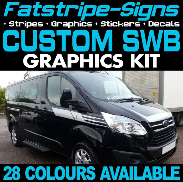 TO FIT FORD TRANSIT CUSTOM SWB GRAPHICS STICKERS STRIPES ST M SPORT DAY ...