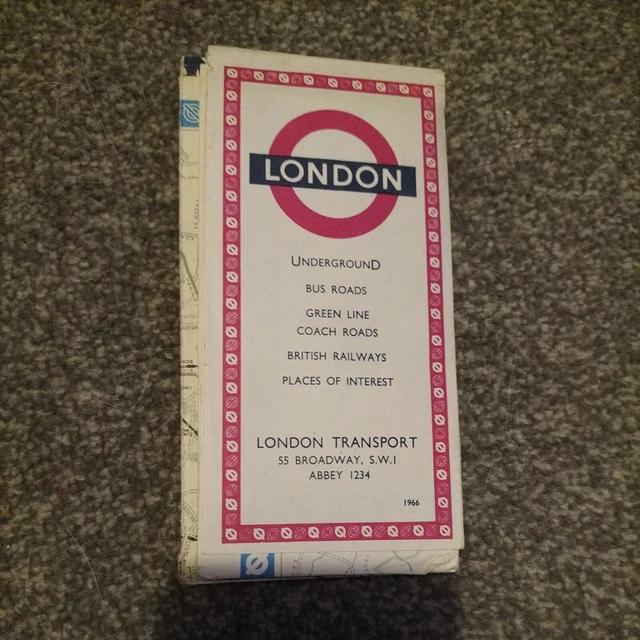 1966 LONDON TRANSPORT Underground Map Diagram of Lines Tube £9.99 ...