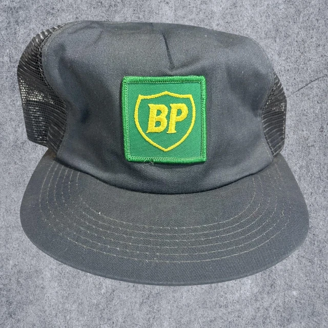 VINTAGE BP BRITISH Petroleum patch hat Made USA Trucker Snap Back Gas ...
