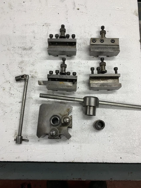 ELLIOTT FITS MYFORD lathe tool post quick change and 4 holders #13 £104 ...