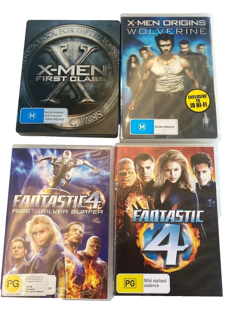 MARVEL X-MEN, FANTASTIC 4, WOLVERINE Mixed Bundle Reg 4 DVDs/ Blu-ray ...