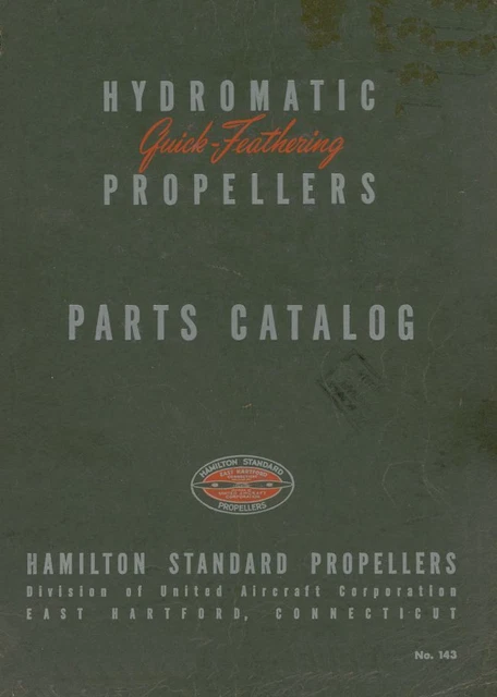 HAMILTON PROPELLER MANUALS 1940's 50's RARE ARCHIVE Hydromatic quick ...