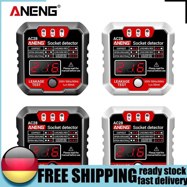 AC28 PHASE METER Detector Tool LCD Test Power Socket US /EU Plug Test ...
