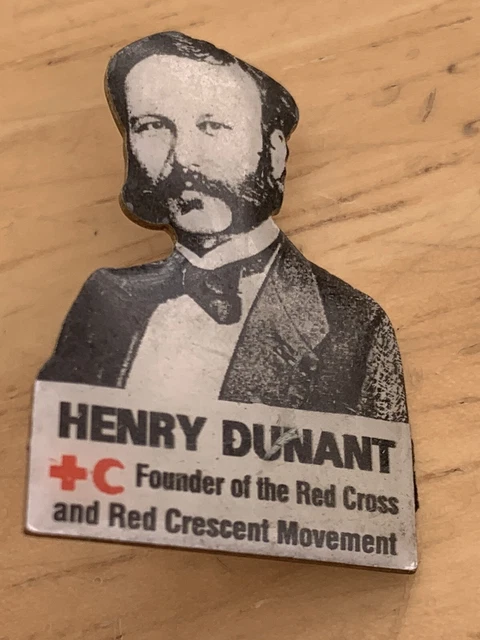 HENRY DUNANT FOUNDER of the Red Cross and red Crescent movement pin ...