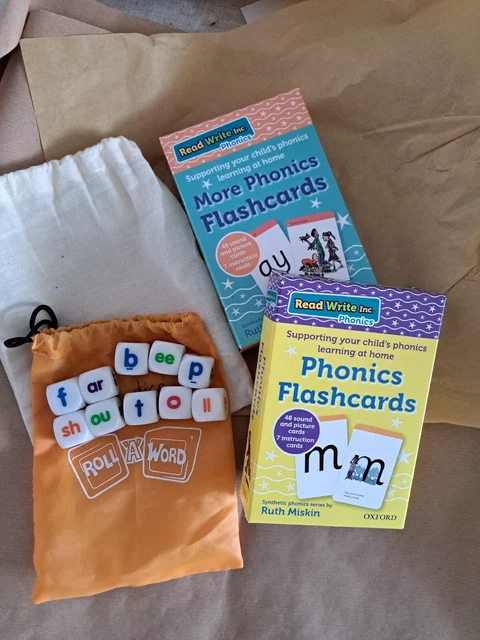 READ WRITE INC Phonics Flashcards More Phonics Roll-a-Word Game Bundle ...