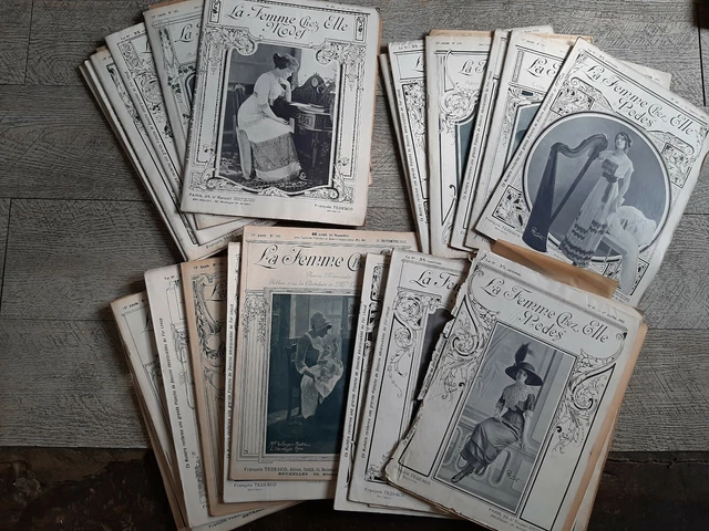 24 REVUES LA femme chez elle année complète 1912 calques reutlinger ...