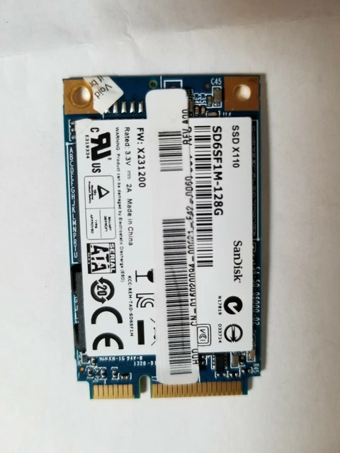 DISQUE SSD X110 128 Go mSATA disque SSD interne SD6SF1M-128G EUR 21,80 ...