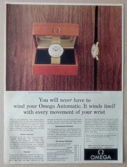 OMEGA AUTOMATIC WATCH Original UK Press Advert 1963 £4.99 - PicClick UK